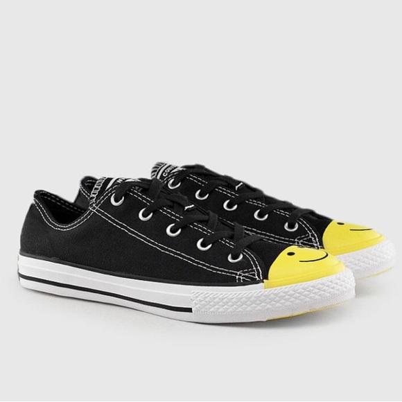 Converse | Shoes | Converse Chuck Taylor All Star Low Smiley Face Black ...